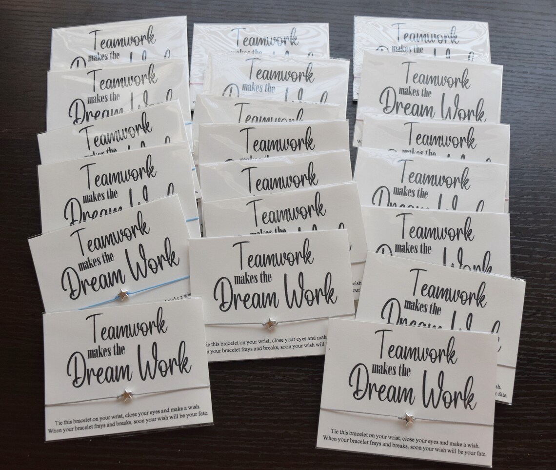 Teamwork Makes the Dream Work Wish Bracelet Team Gift Teamwork | Etsy