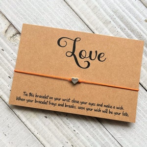 Love Wish Bracelet Cord Friendship Bracelet Inspirational Support Love ...