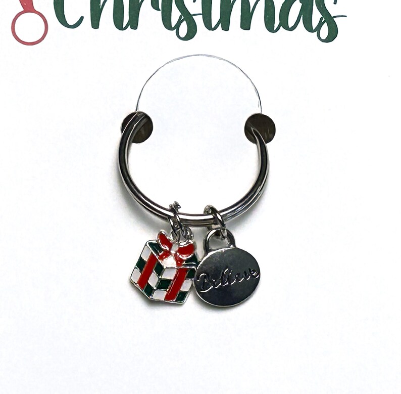 Merry Christmas Keychain Gift With Card Keychain Holiday Christmas Card ...