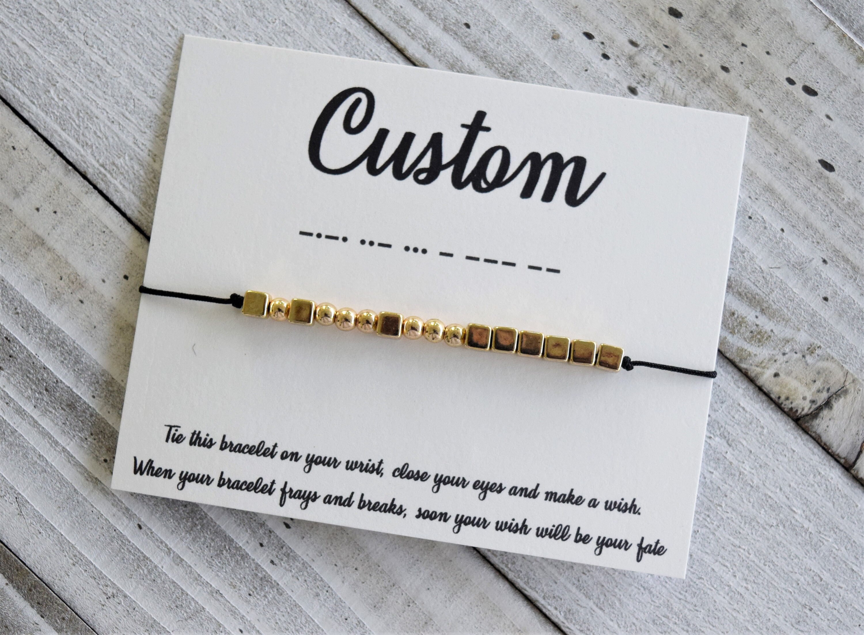 Morse Code Wish Bracelet Custom Morse Code Cord Wish Bracelet | Etsy