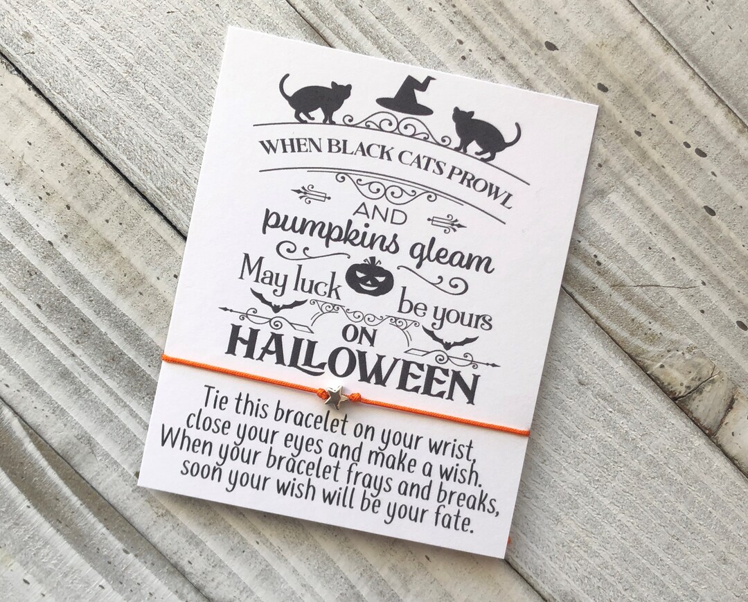 Happy Halloween Wish Bracelet Halloween Poem Good Luck Gift Card Wish ...