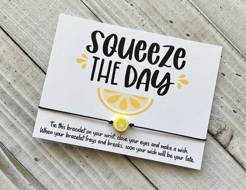 Lemon Wish Bracelet Squeeze the Day Bracelet Motivational Gift - Etsy