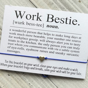 Work Bestie Wish Bracelet Team Gift Work Best Friend Definition Office ...