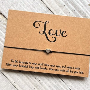 Love Wish Bracelet Cord Friendship Bracelet Inspirational Support Love ...