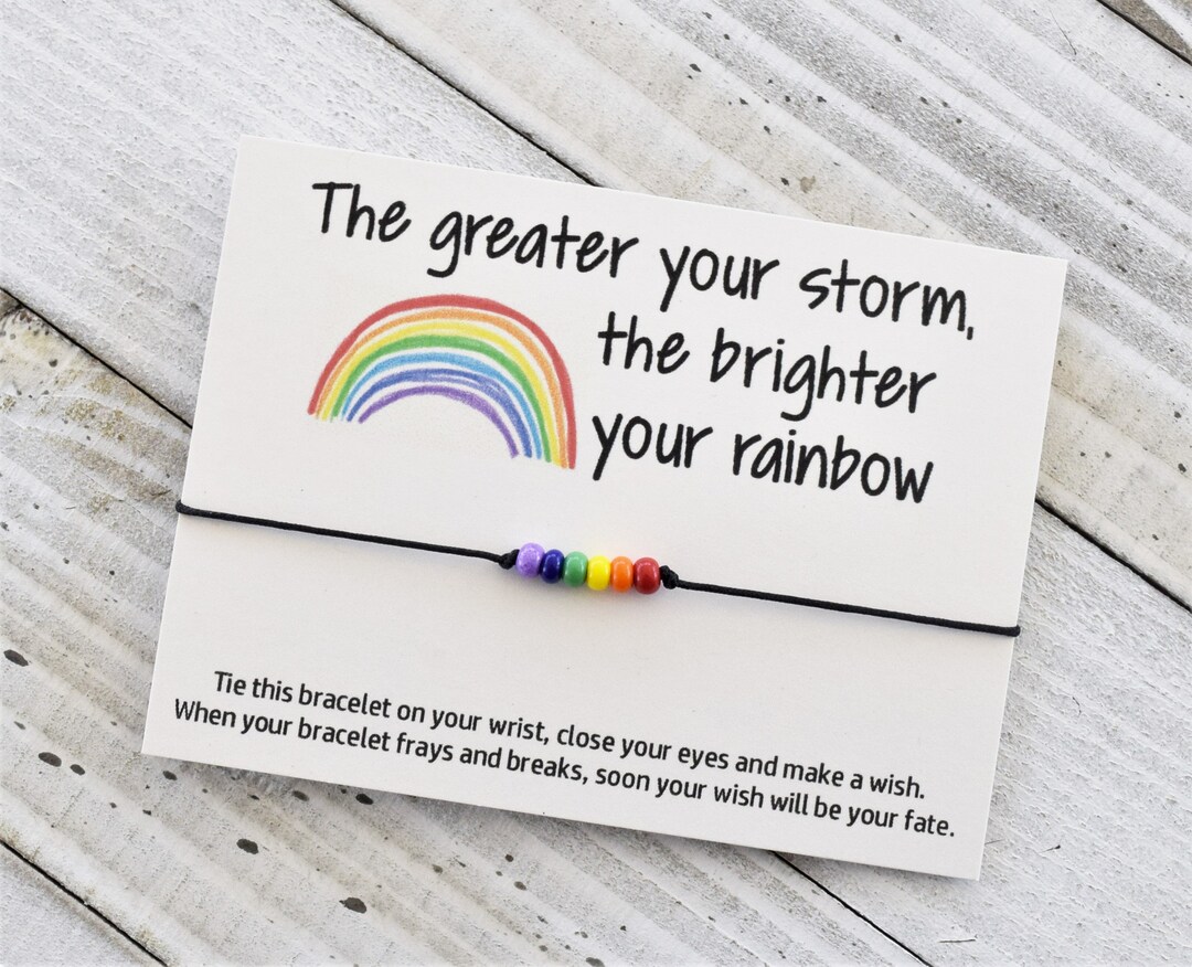 Pride Wish Bracelet Pride Love LGBTQ Rainbow Wish Bracelet With a Small ...