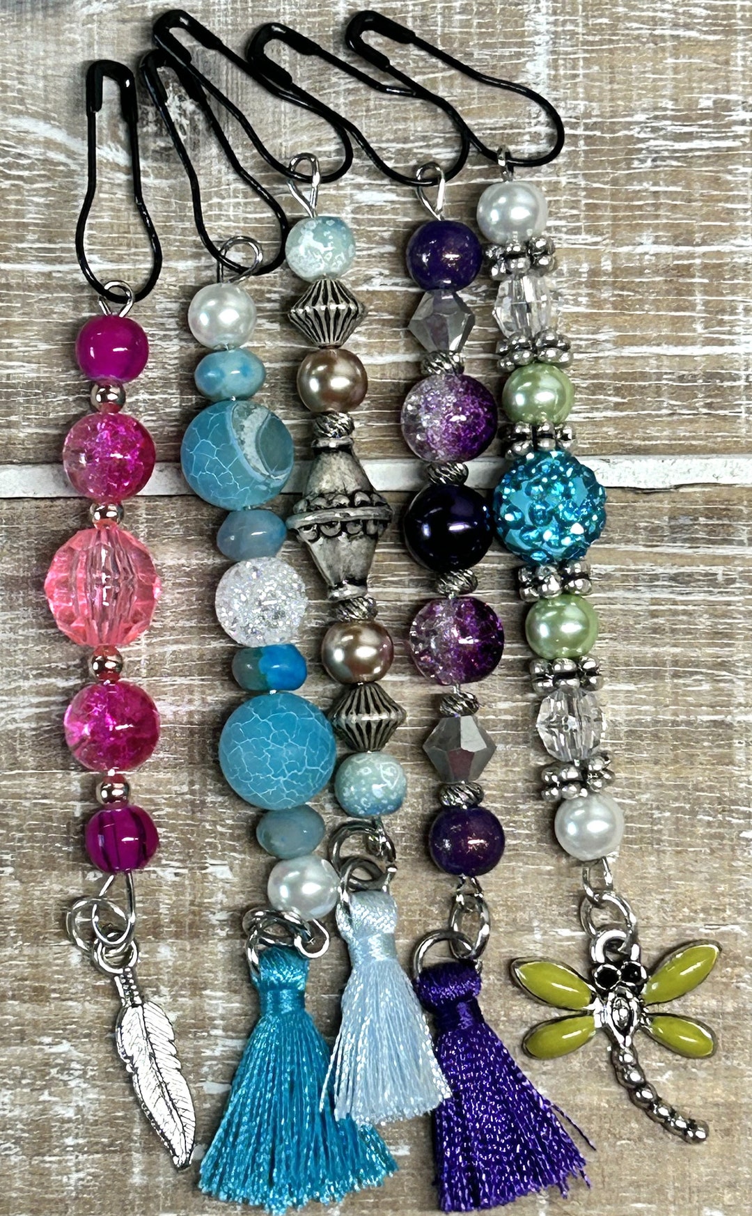 Bead Dangles for Journals Junk Journal Purse Dangles Set of 5 Bead ...
