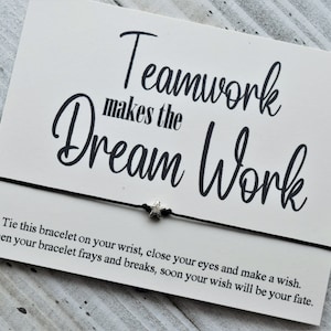 Teamwork Makes the Dream Work Wish Bracelet Team Gift Teamwork Dream ...