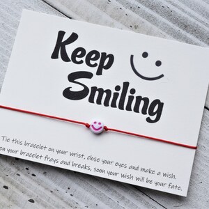 Keep Smiling Wish Bracelet Gift Birthday Party Simple Gift Cord ...