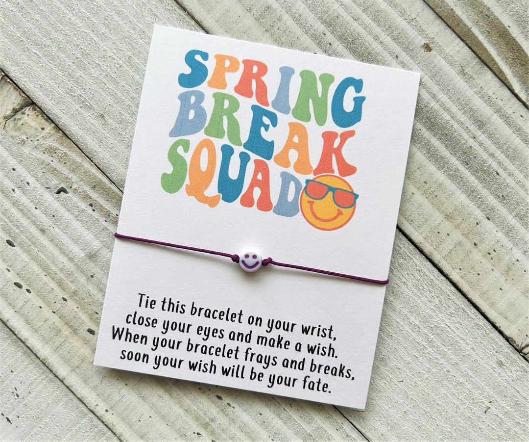 Spring Break Squad Wish Bracelet Gift Girls Trip Simple Gift Cord ...