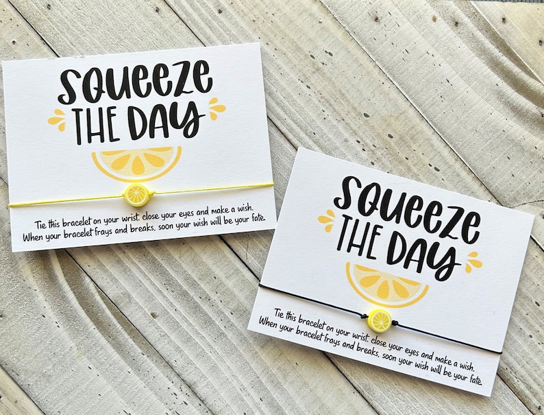 Lemon Wish Bracelet Squeeze the Day Bracelet Motivational Gift - Etsy