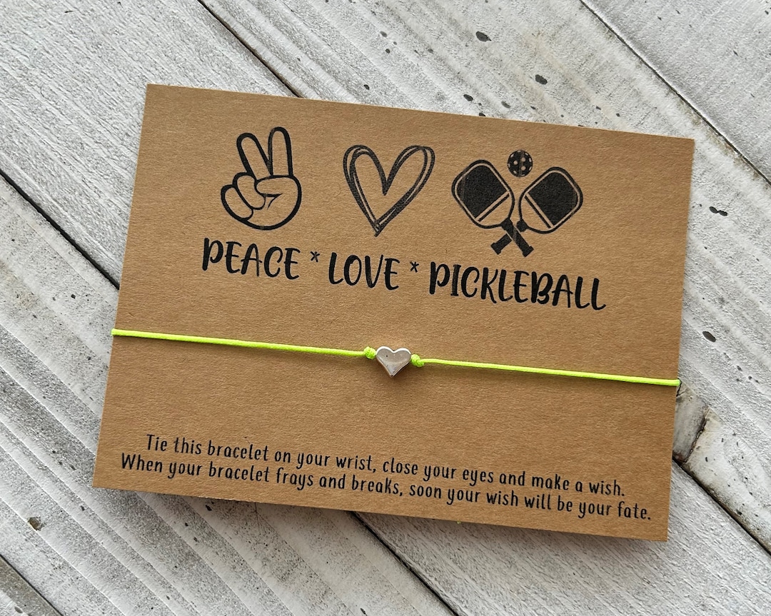 Peace Love Pickleball Wish Bracelet Pickleball Gift Friendship Bracelet ...