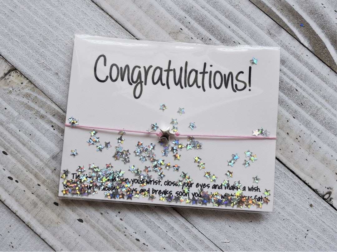 Congratulations Wish Bracelet Congratulations With Glitter Card Wish ...