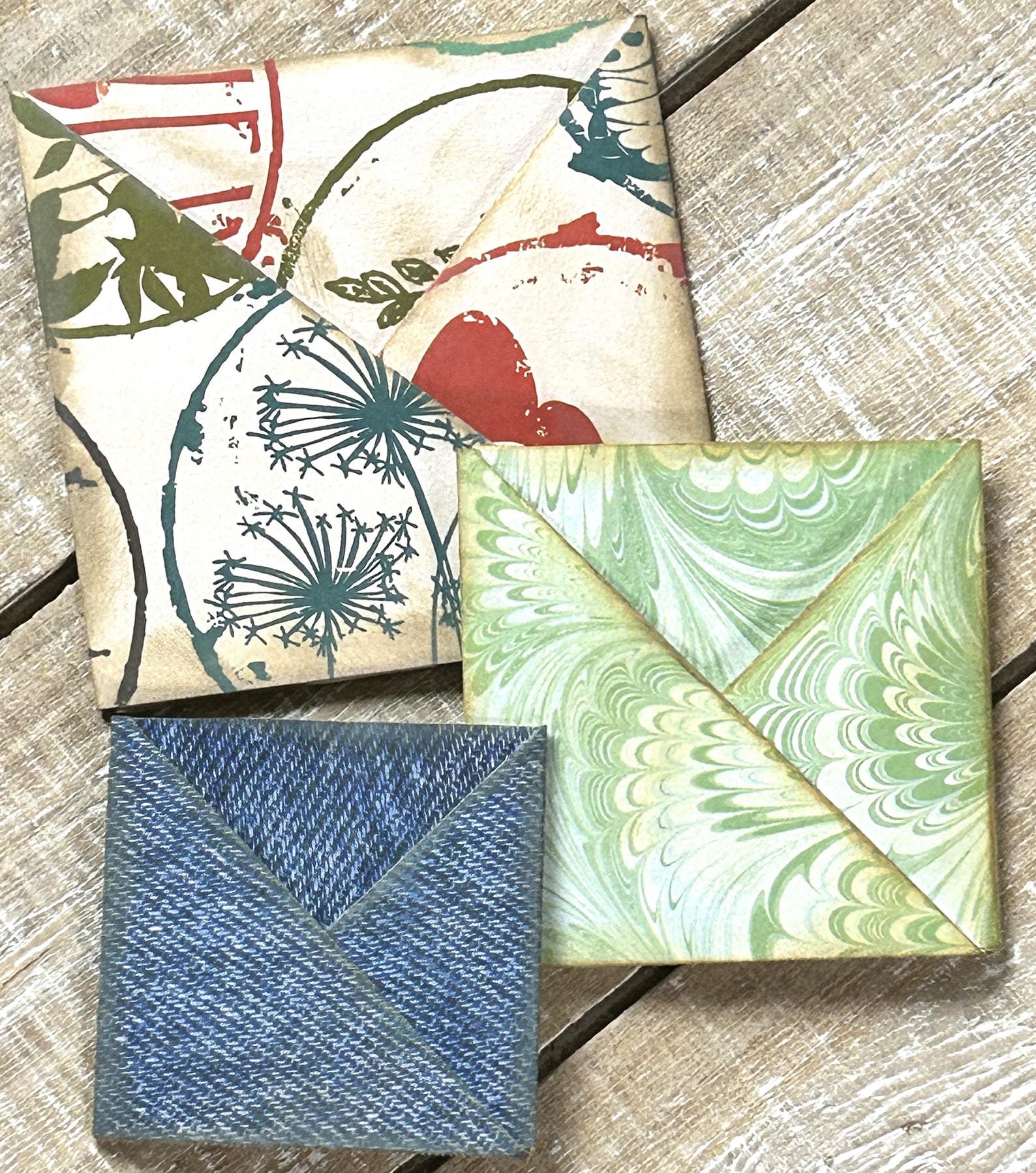 6 Junk Journal Folded Origami Pocket Paper Folded Pocket 3 Different ...