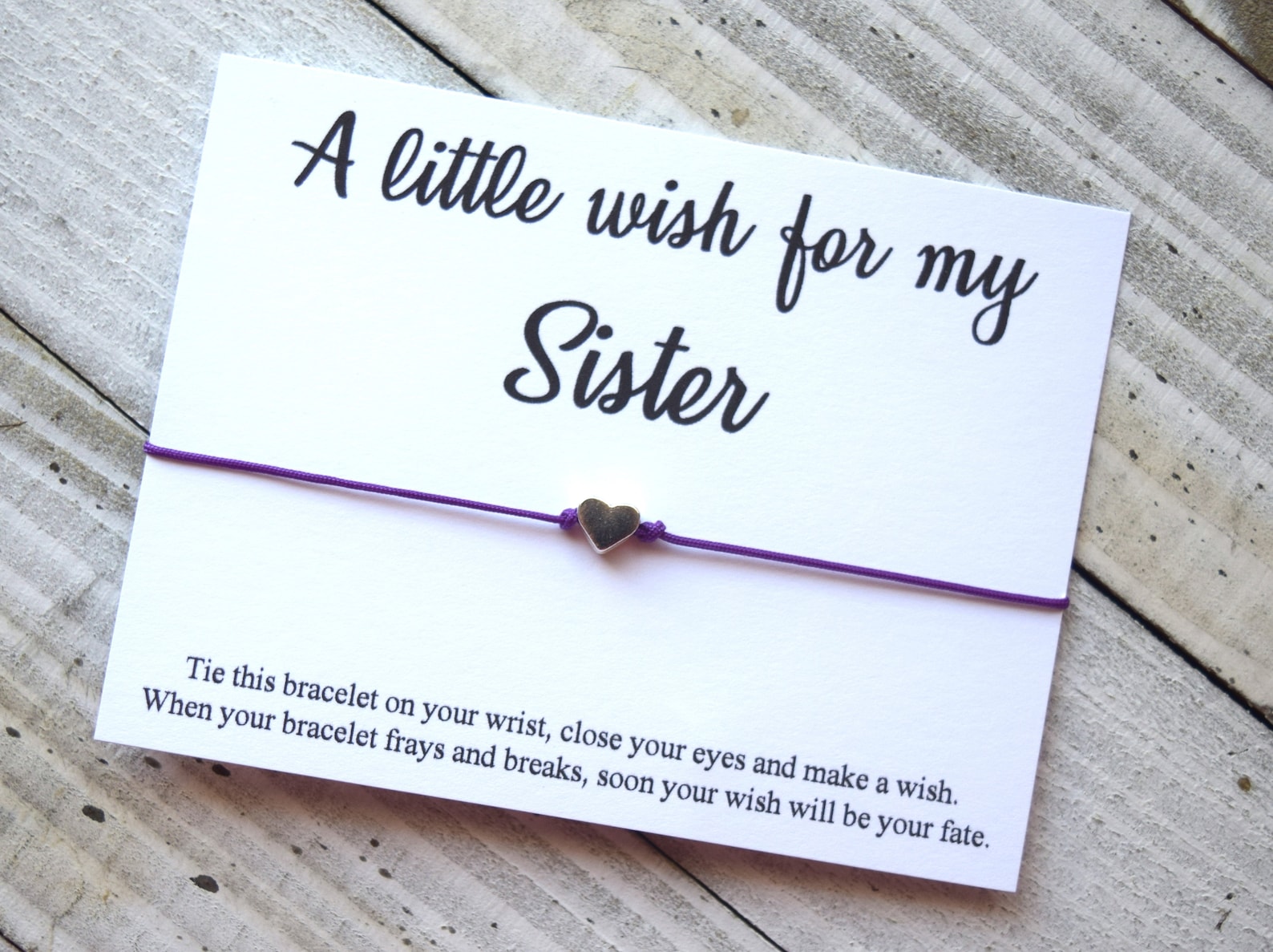 Sister Wish Bracelet Cord Sister Wish Bracelet Simple Gift Cord Wish ...