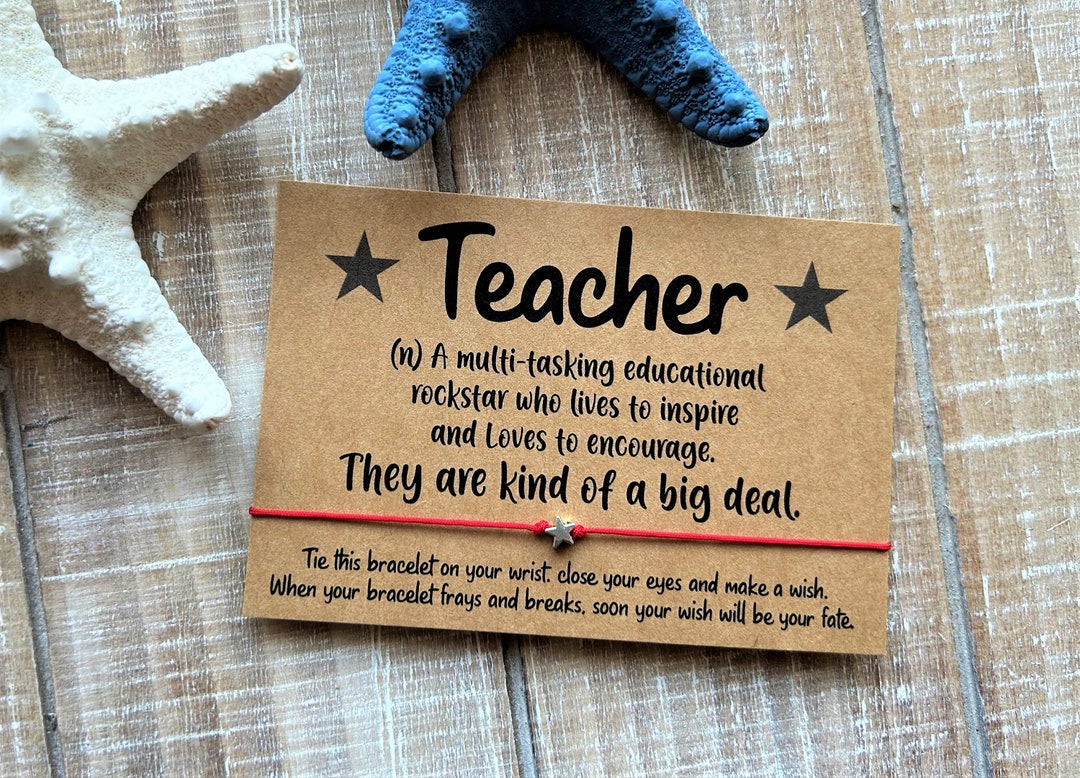 Teacher Wish Bracelet Teacher Appreciation Gift Wish Bracelet Simple ...