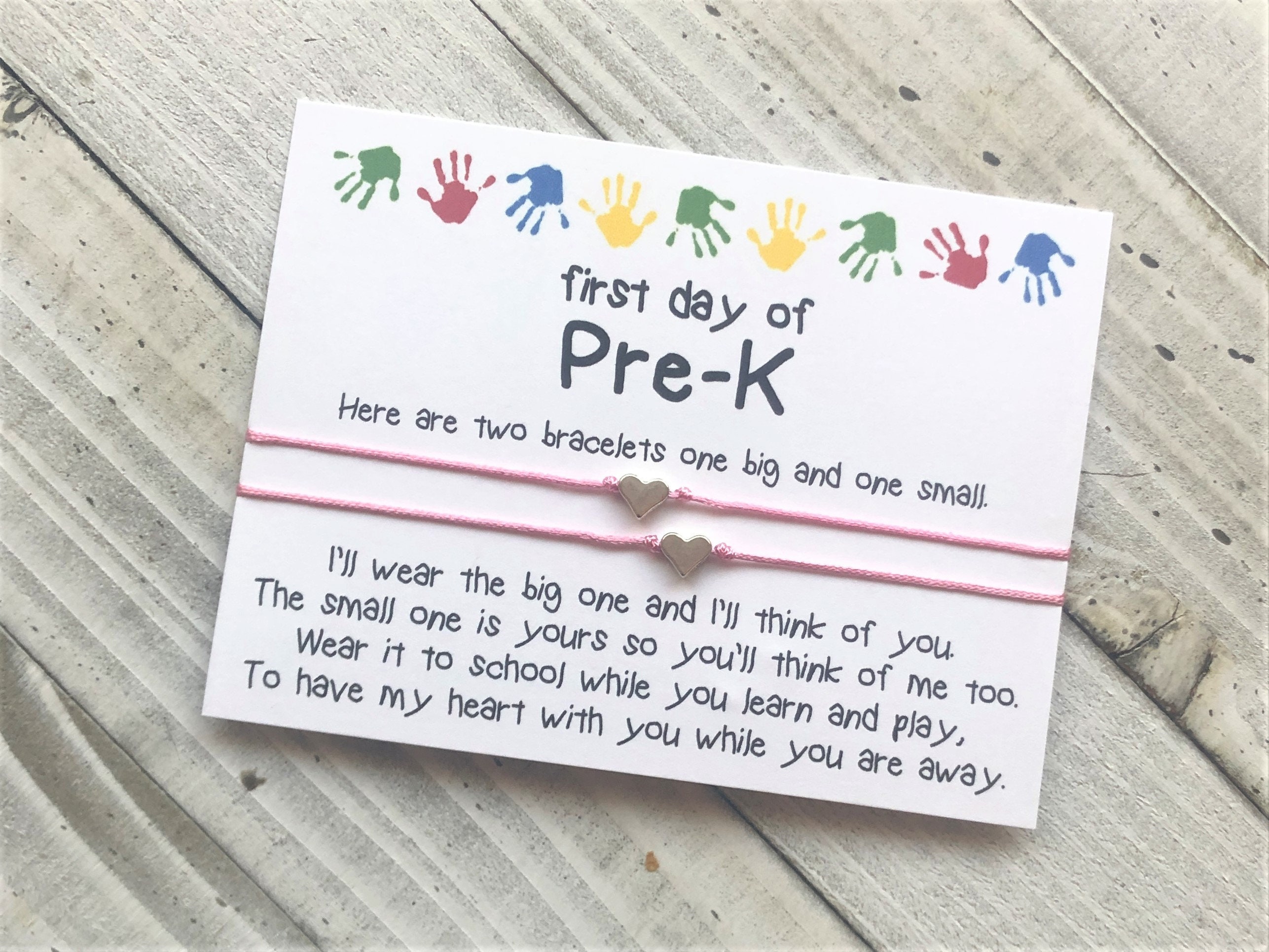 First Day of Pre-k Bracelet Set Mommy and Me Daddy and Me Pre - Etsy