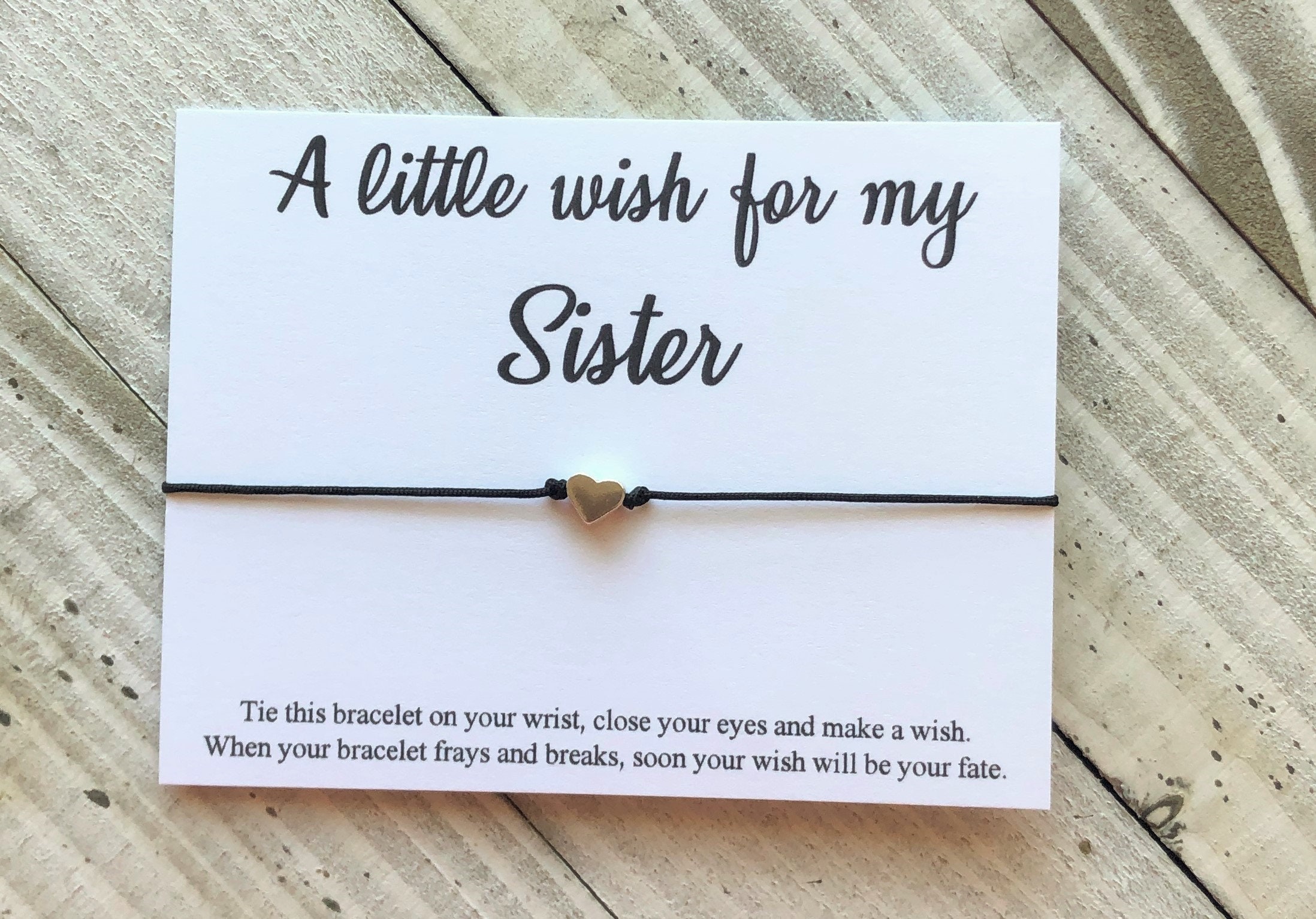 Sister Wish Bracelet Cord Sister Wish Bracelet Simple Gift Cord Wish ...