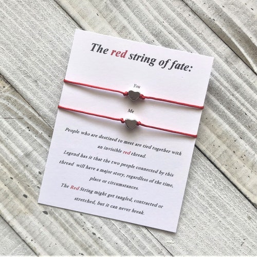 Red String of Fate Personalized Bracelet Couples Bracelet Red - Etsy
