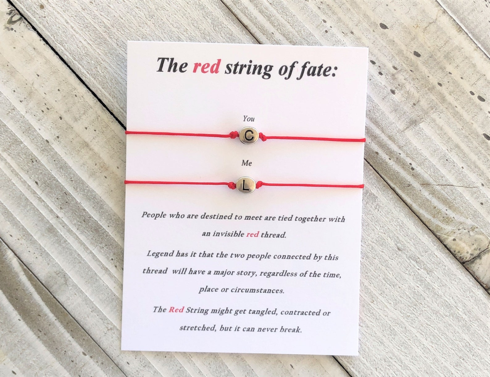 Red String of Fate Personalized Bracelet Couples Bracelet Red - Etsy