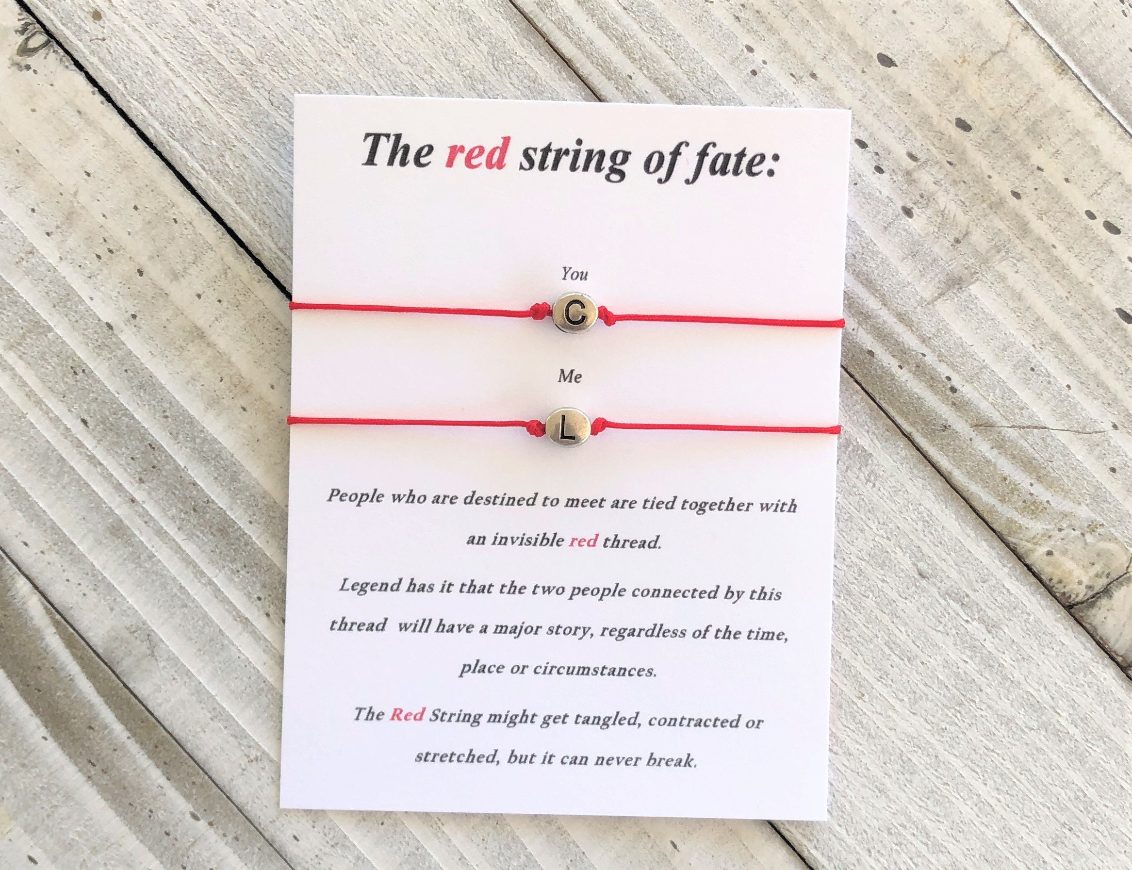 Red String of Fate Personalized Bracelet Couples Bracelet Red - Etsy
