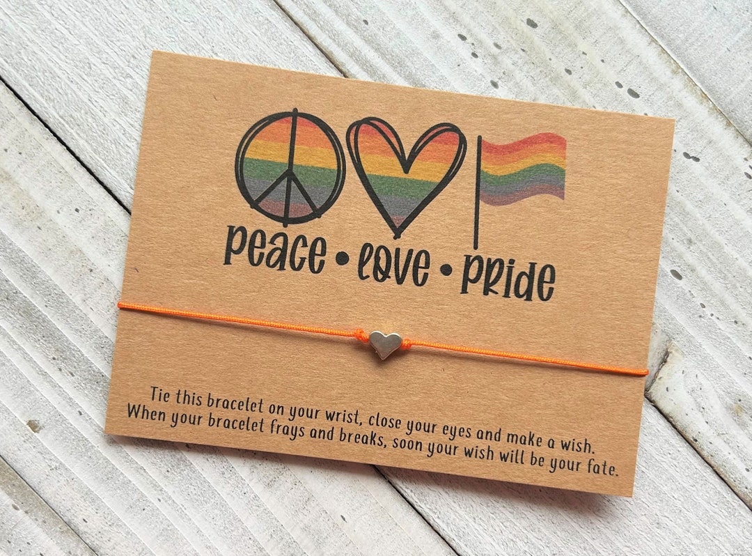 Peace Love Pride Wish Bracelet Love LGBTQ Rainbow Wish Bracelet With a ...