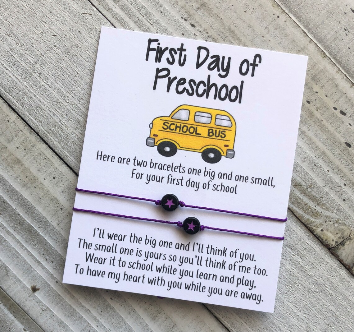 First Day of School Bracelet Set Mommy and Me Daddy and Me - Etsy