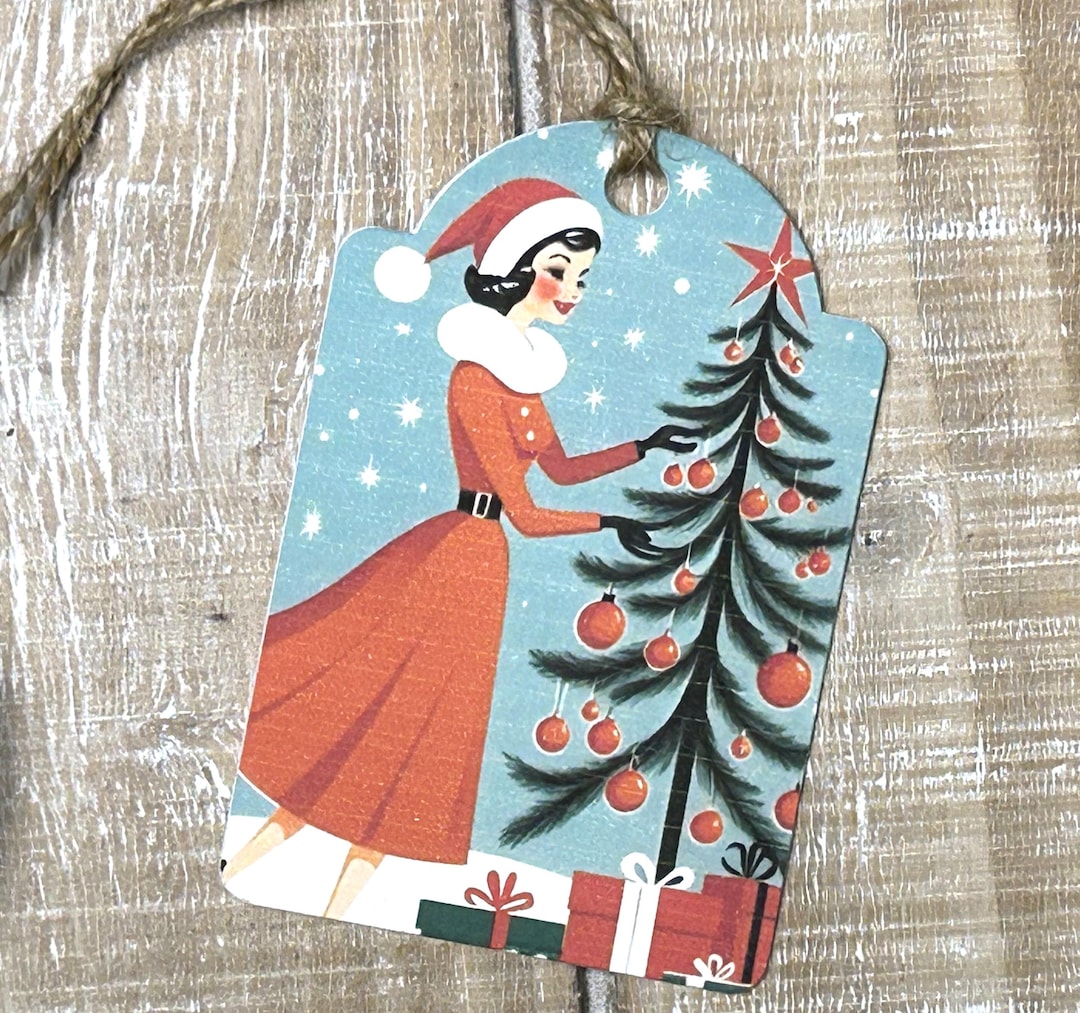 Retro Christmas Gift Tags Junk Journal Gift Tags Retro Vintage Style ...
