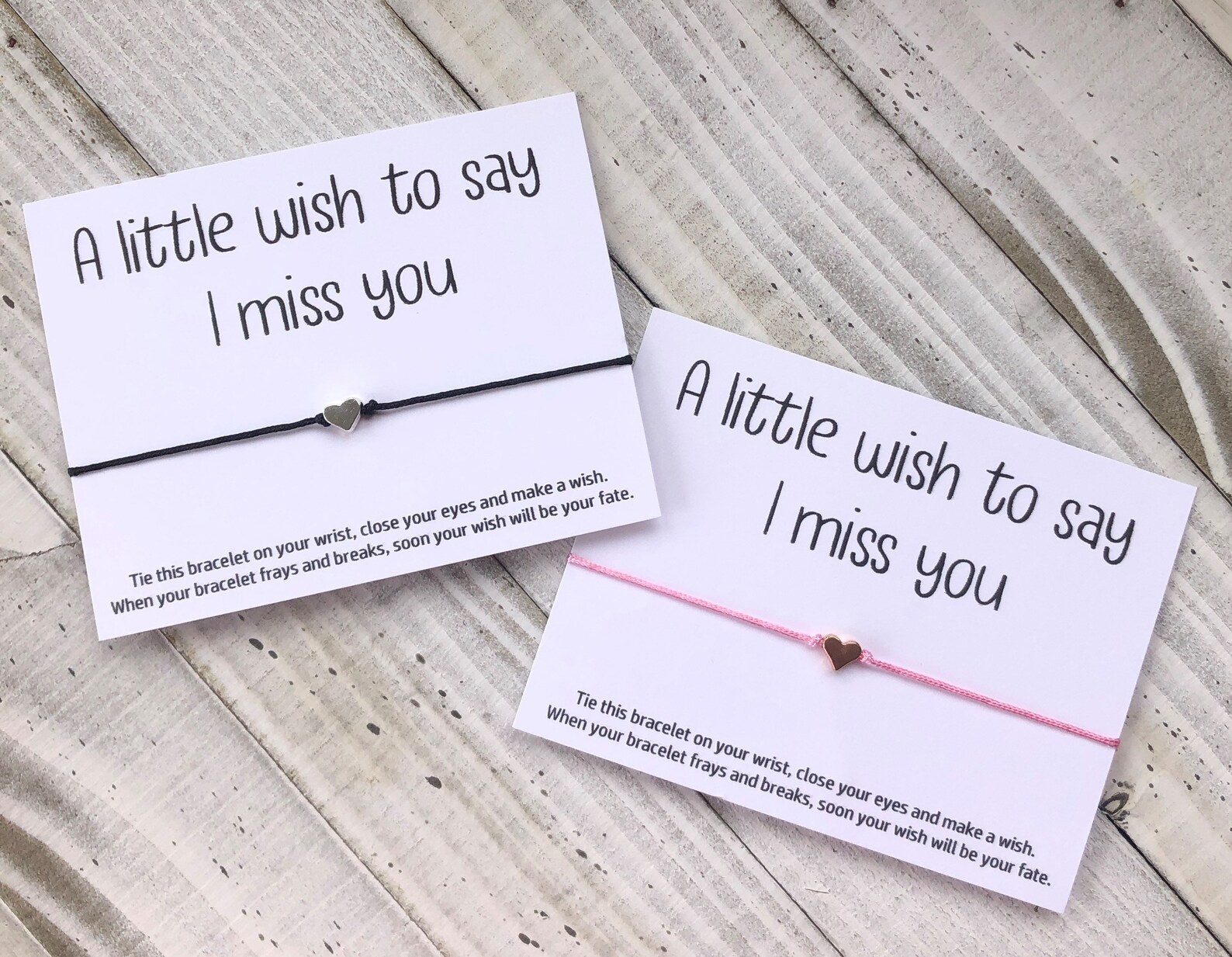Miss You Wish Bracelet Distance Love Wish Cord Wish Bracelet Simple ...