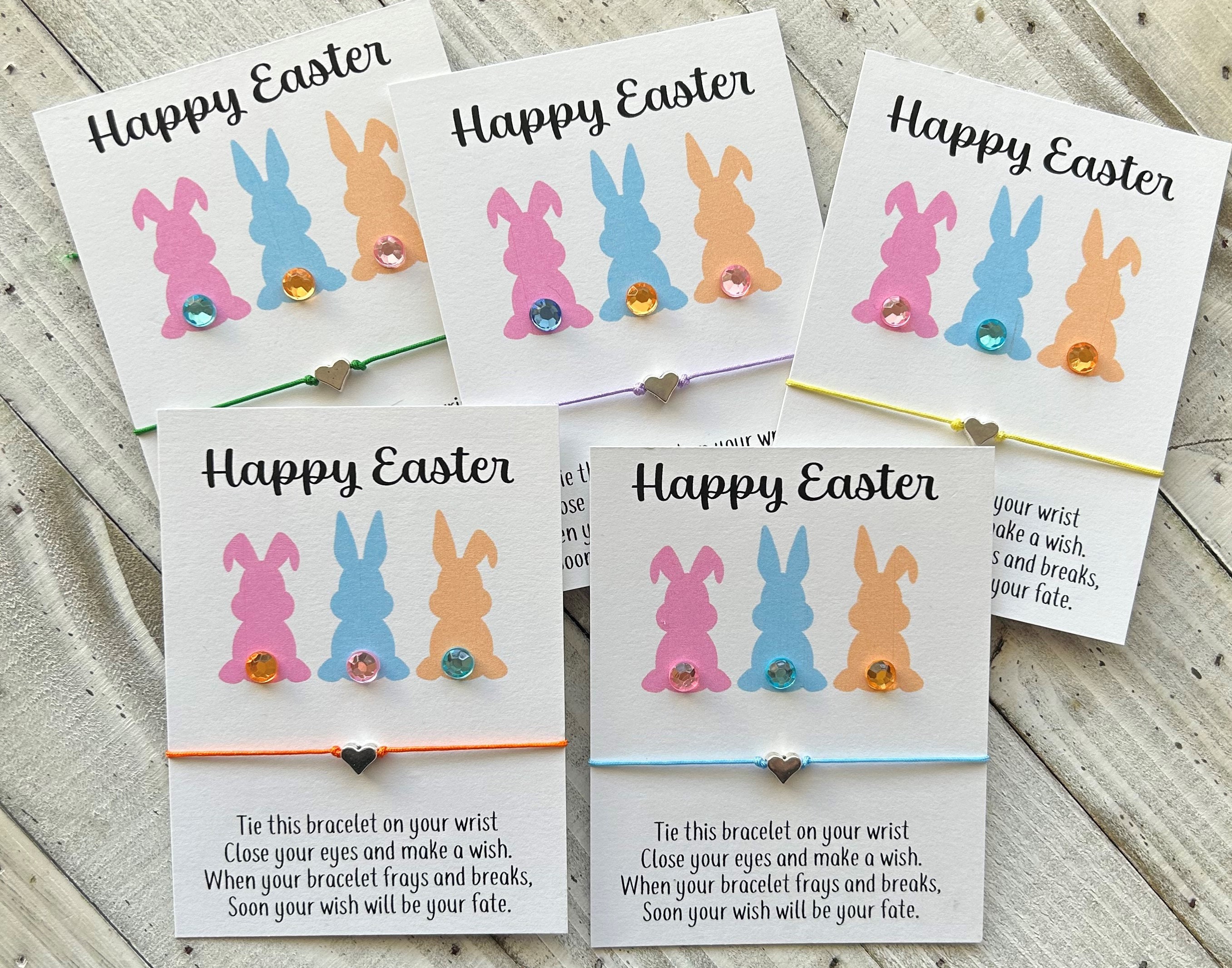 Easter Wish Bracelet Happy Easter Bunny Gift Wish Bracelet With a Heart ...