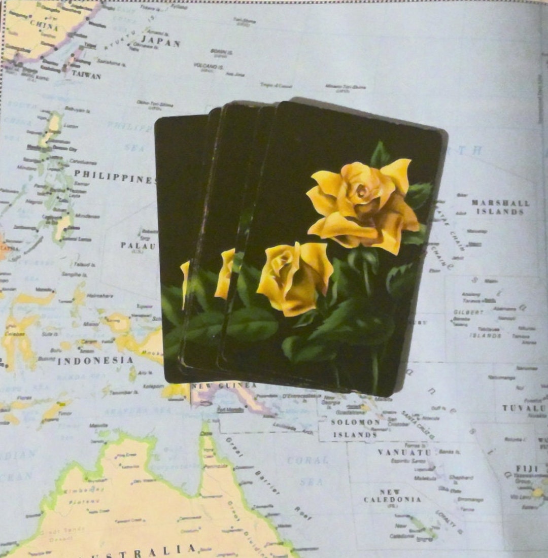 Vintage Yellow Roses Playing Card Set of 10 - Etsy