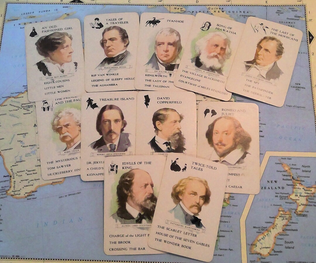 Miniature Whitman Author Cards- Set of 10 - Etsy