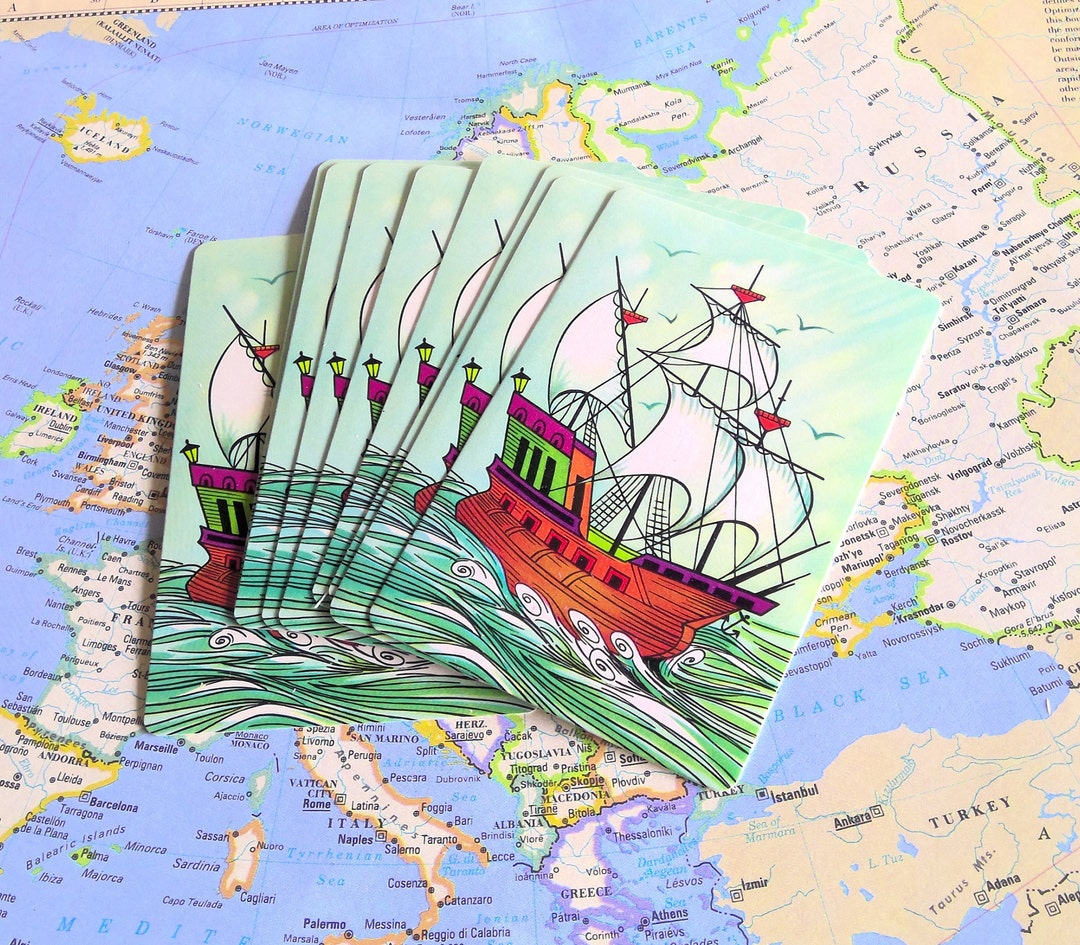 Vintage Ship Playing Cards Set of 10 - Etsy