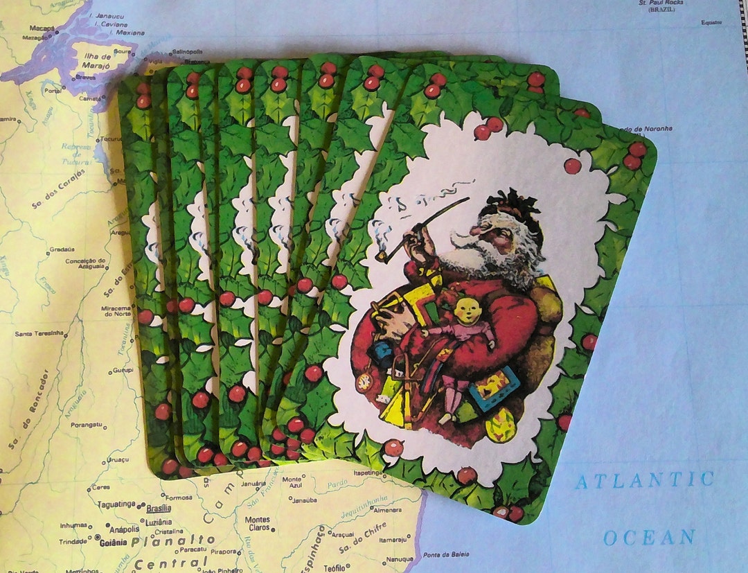 Vintage Santa Playing Cards Set of 10 - Etsy
