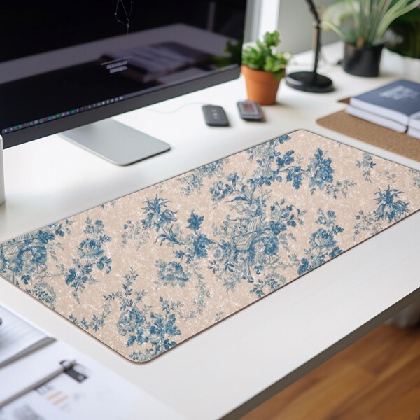 Blue Computer Desk Mat - Etsy