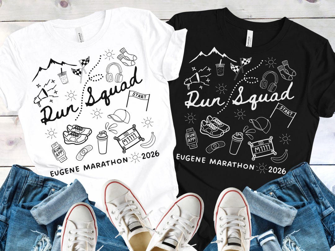 Personalized Run Squad Shirts: Custom Marathon Group Tshirt, Matching ...