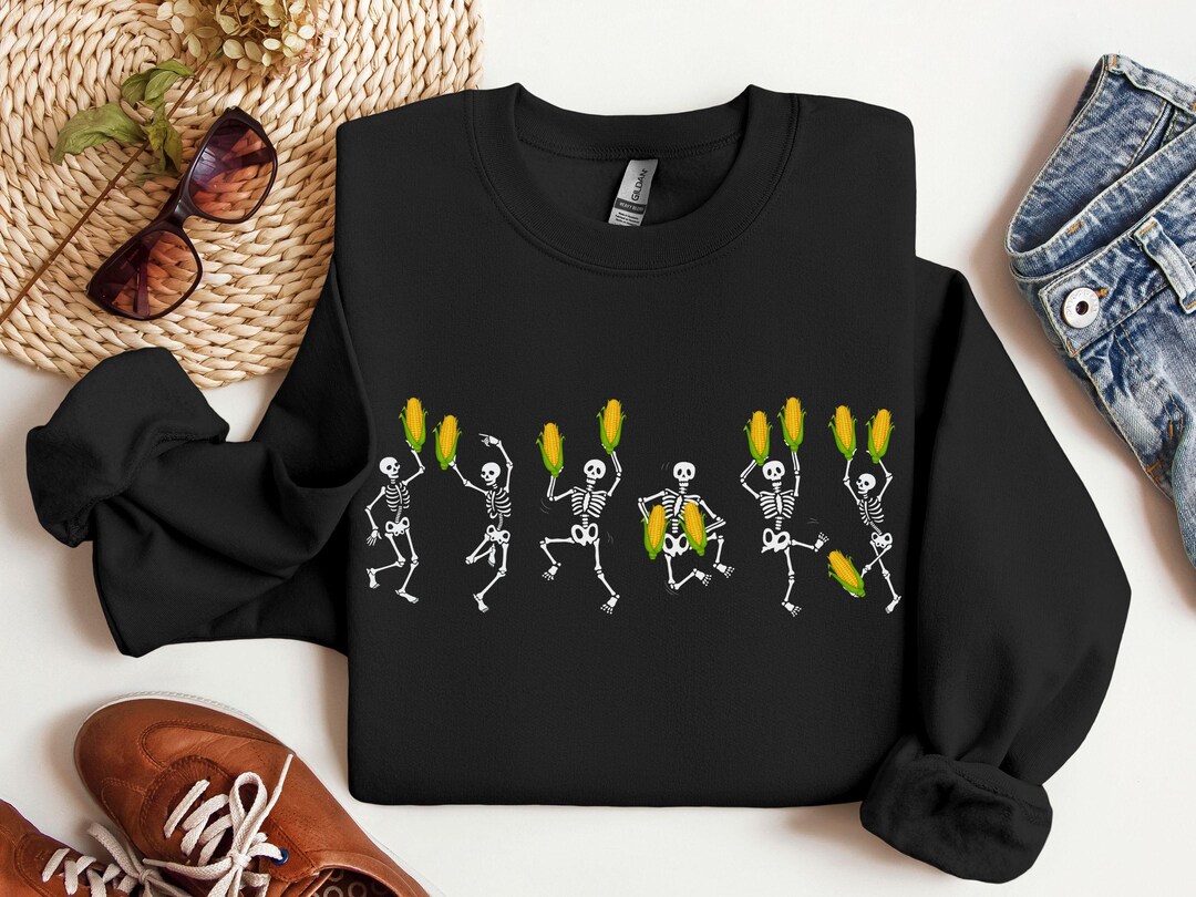 Corn Skeleton Dance Sweatshirt: Funny Harvest Season Crewneck - Etsy