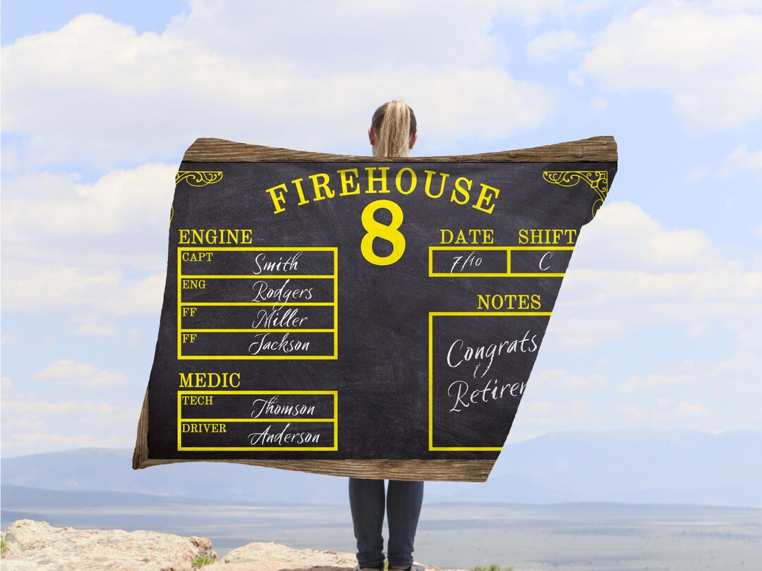 Personalized Firefighter Memorabilia Blanket Fire Station - Etsy