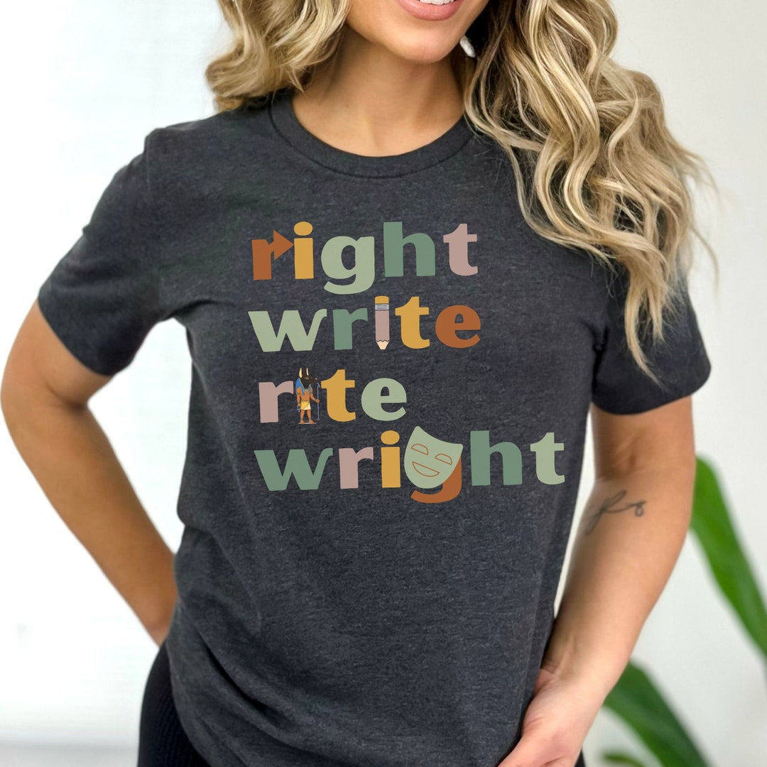 Right Write Rite Wright Grammar Shirt, English Teacher Shirt, Funny ...