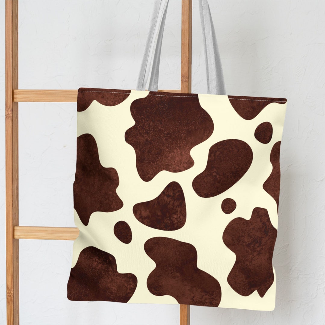 Brown Cow Print Tote Bag: Western Cowgirl Shoulder Bag - Etsy