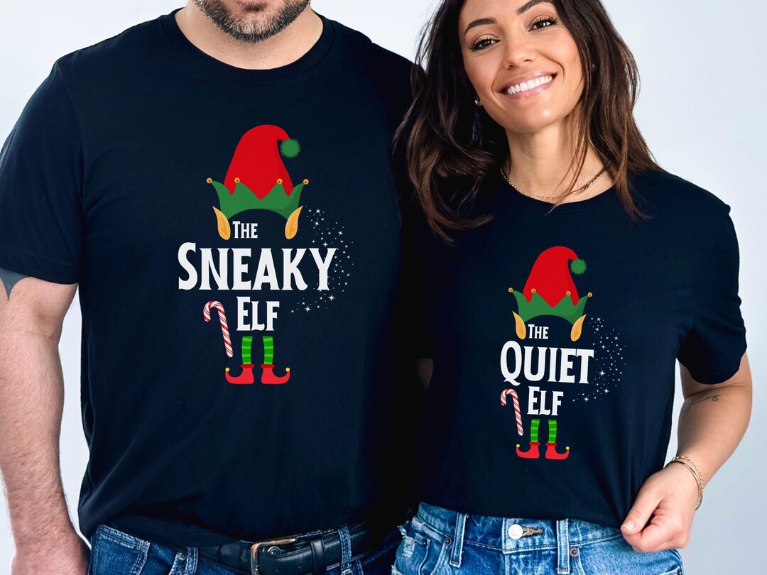 Funny Matching Group Elf Christmas Shirts, Custom Cute Holiday T-shirts ...