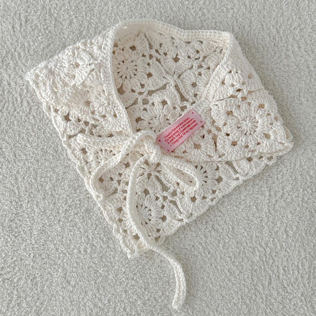 Crochet Kerchief PDF Pattern – Flower Motif Bandana, Summer Hair ...