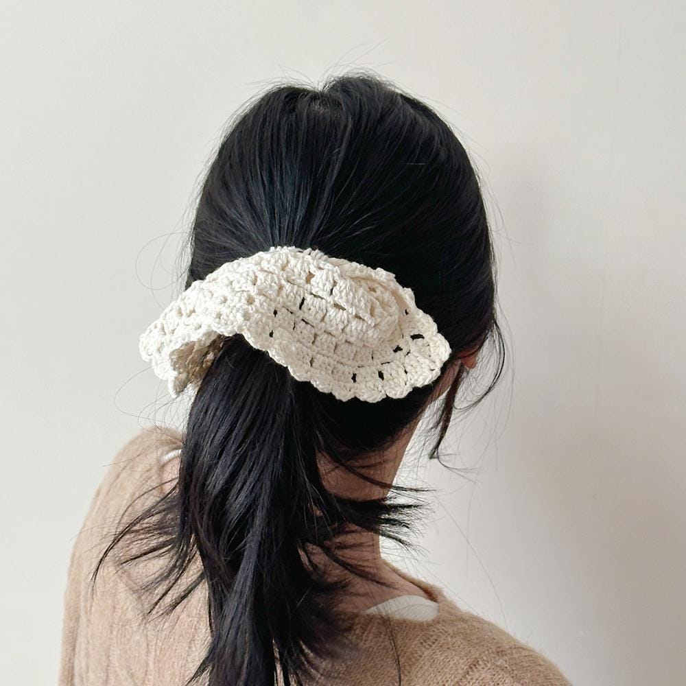 Crochet Pattern PDF & Video - Square Scrunchie, Hair Accessory, Hair ...