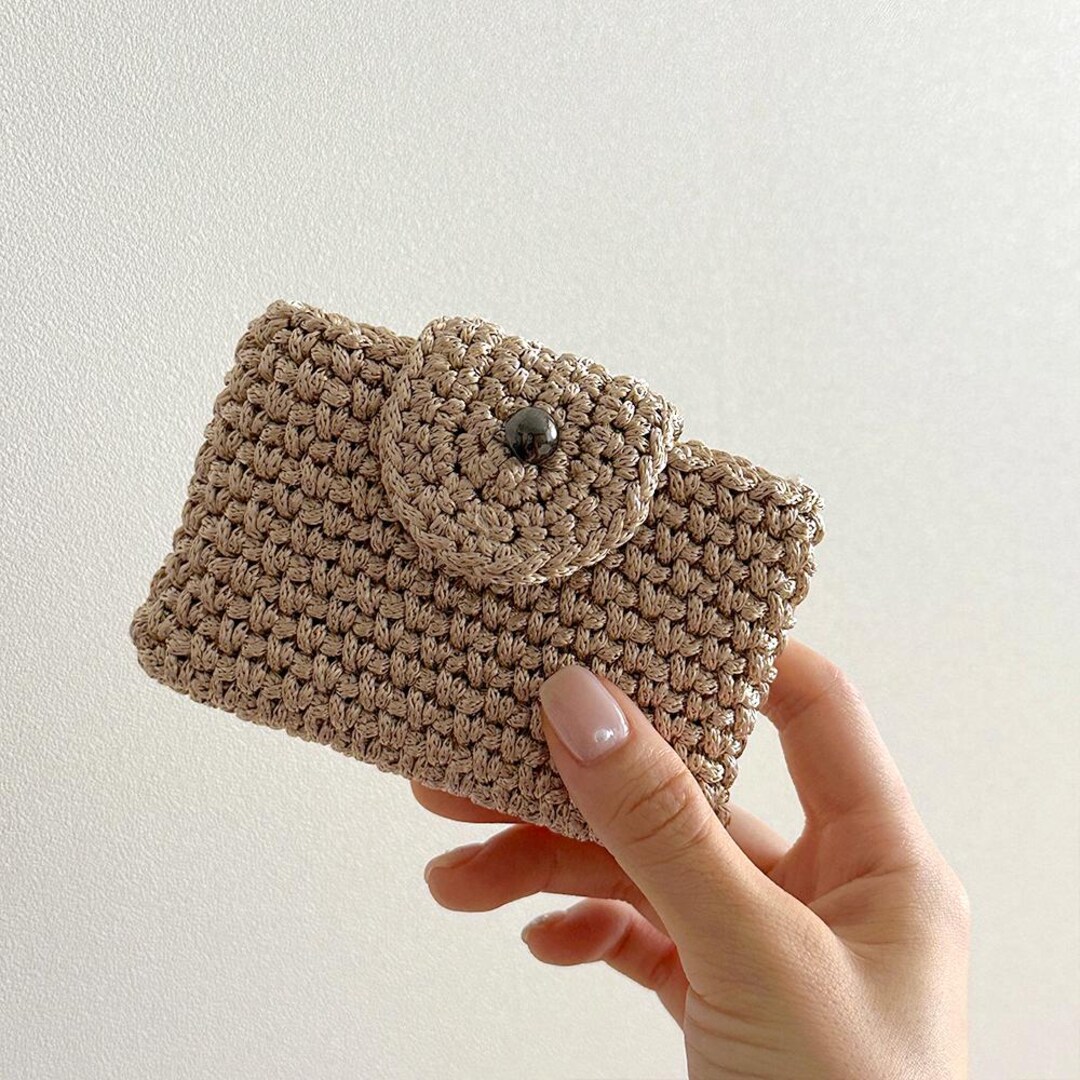 Easy Crochet Button Card Holder Pattern | PDF Tutorial, Digital ...