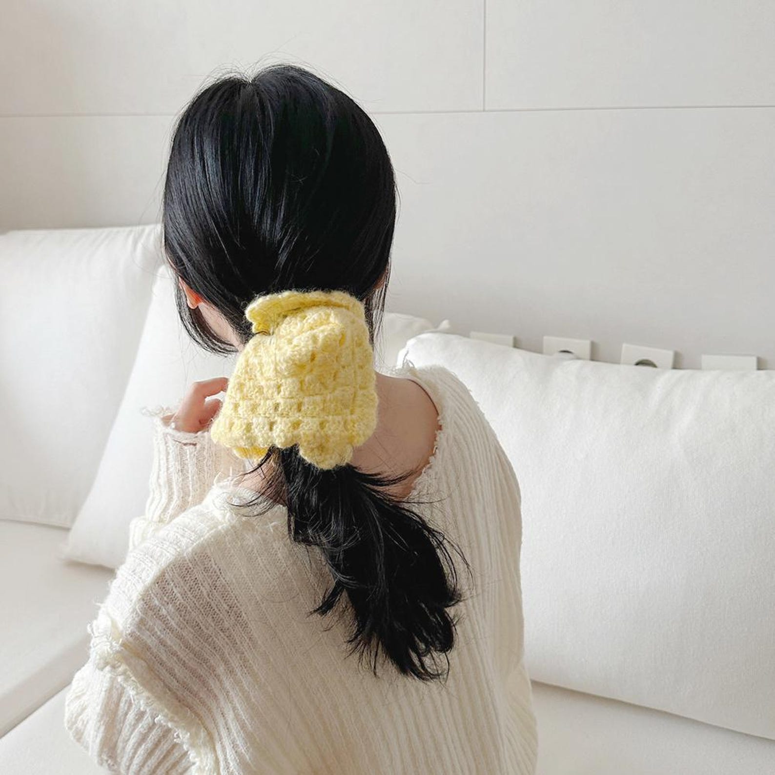 Crochet Pattern PDF & Video - Square Scrunchie, Hair Accessory, Hair ...
