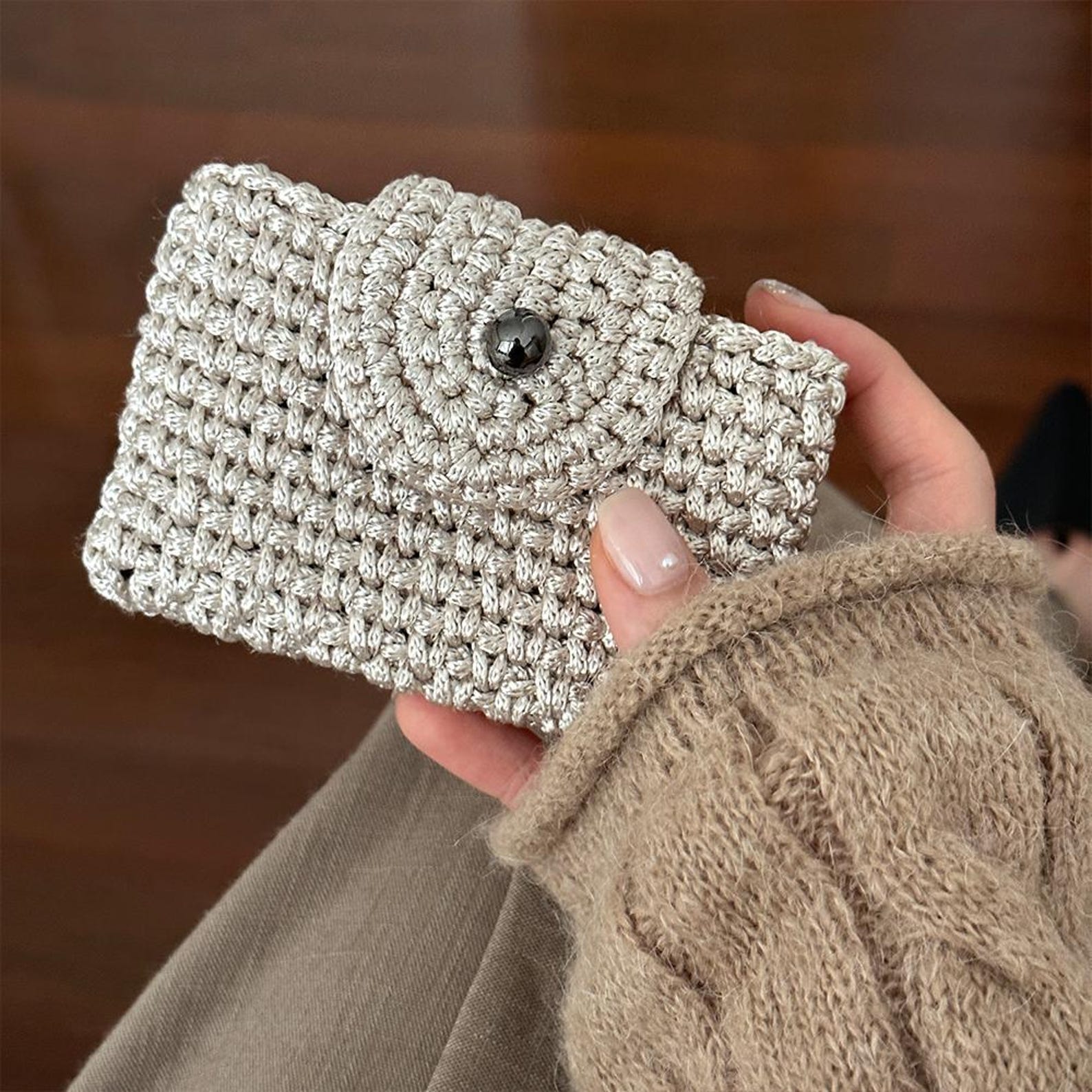 Easy Crochet Button Card Holder Pattern | PDF Tutorial, Digital ...