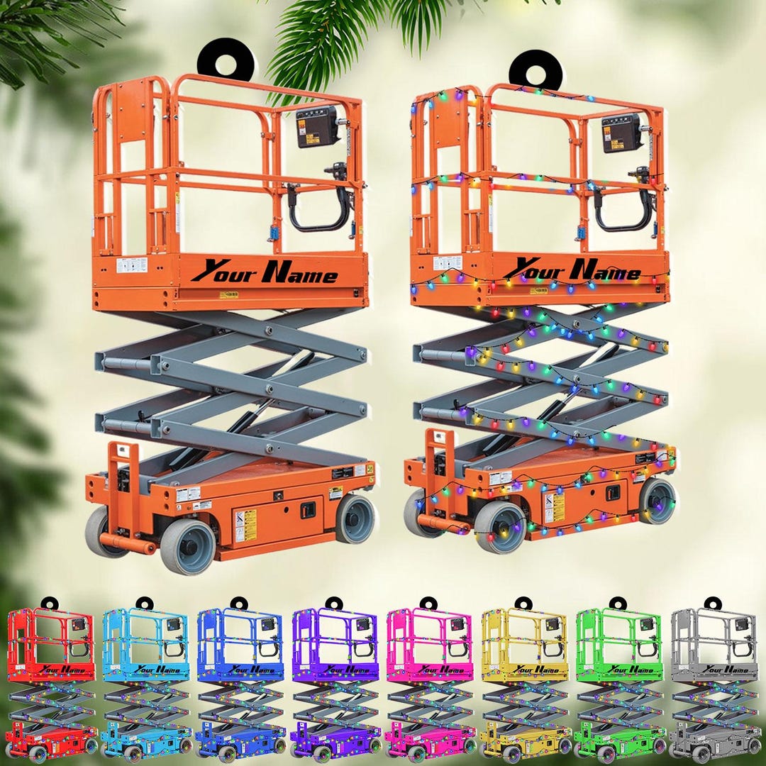 Personalized Scissor Lift Cart 2D FLAT Ornament, Warehouse Worker Gift ...