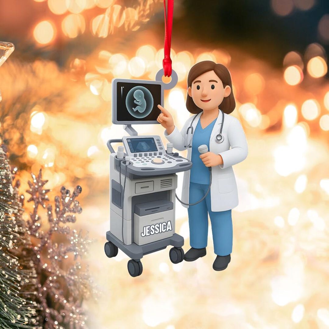 Personalized Sonography Machine Nurse Flat Ornament: Ultrasound Tech ...