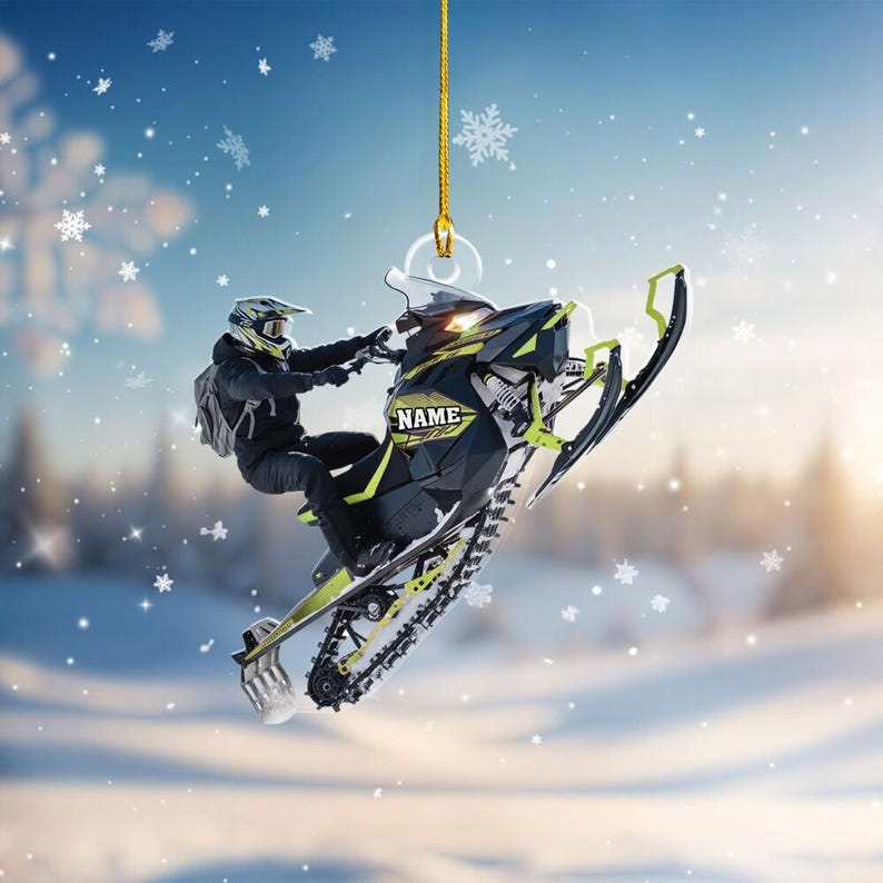 Custom Snowmobile Ornament: 2D Flat Acrylic, Snowmobile Rider Gift - Etsy