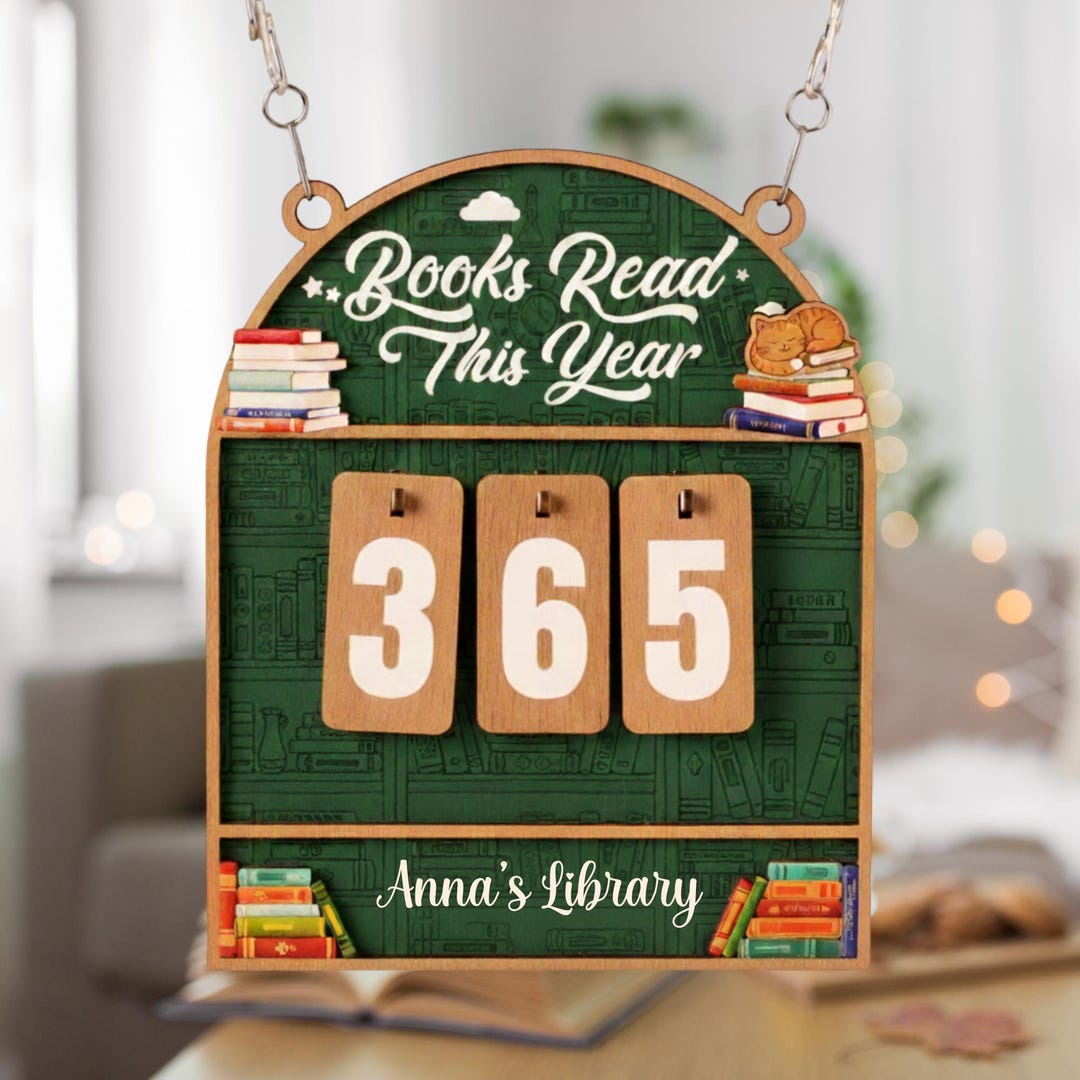 Vintage Book Read Tracker, Personalized Book Lover Gift, Reading ...