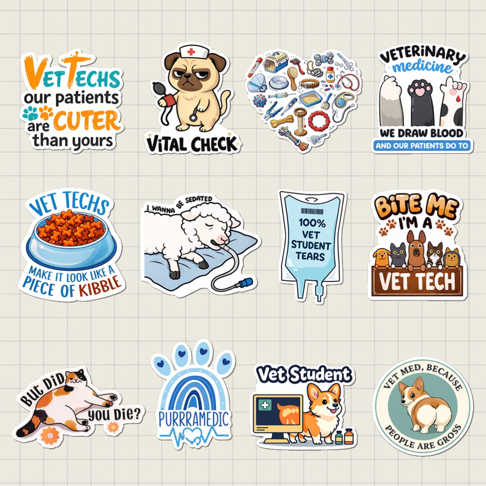 Funny Vet Med Pack 12: Veterinary Tech Humor, Animal Lover Gift - Etsy